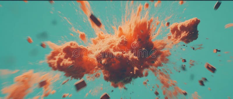 Dynamic Explosion of Particles Creates Stunning Visual Impact in Bright ...