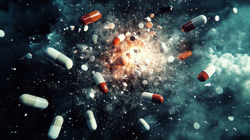 Dynamic Explosion of Pills Represents Health, Pharmaceuticals, and the ...