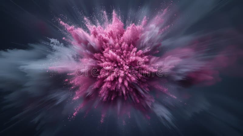 Dynamic Explosion of Pink Powder Captured in Motion, Creating a Vibrant ...