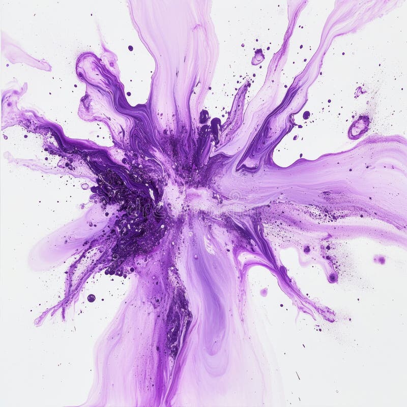 Dynamic Explosion of Purple Powder Paint Creating Abstract Cloud ...