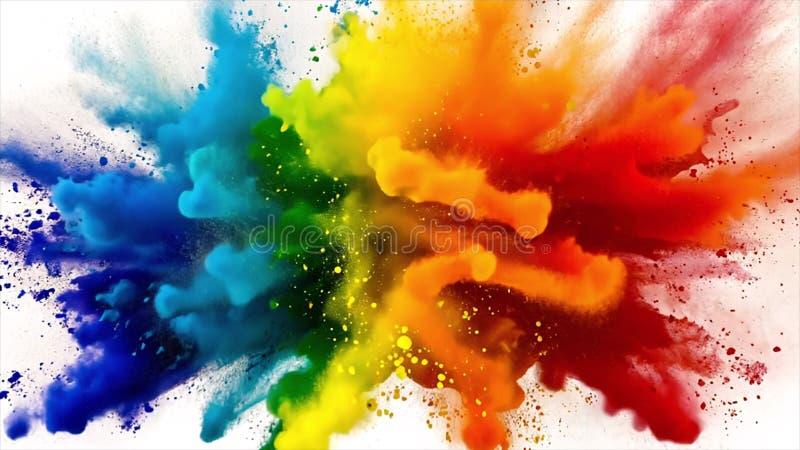 Dynamic Explosion of Rainbow-colored Dust Cloud. Explosive Burst of ...