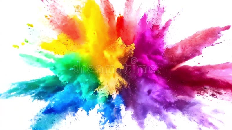 Dynamic Explosion of Rainbow-colored Dust. Explosive Burst of Colored ...