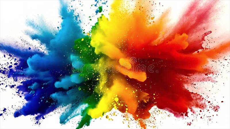 Dynamic Explosion of Rainbow-colored Dust. Explosive Burst of Colored ...