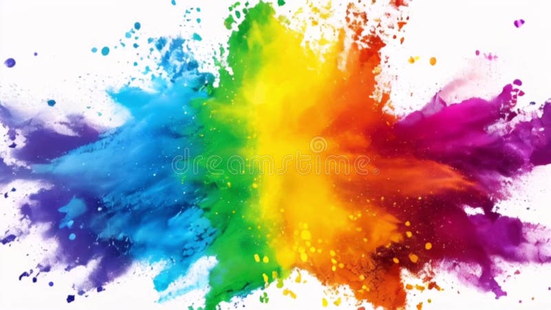 Dynamic Explosion of Rainbow-colored Dust. Explosive Burst of Colored ...