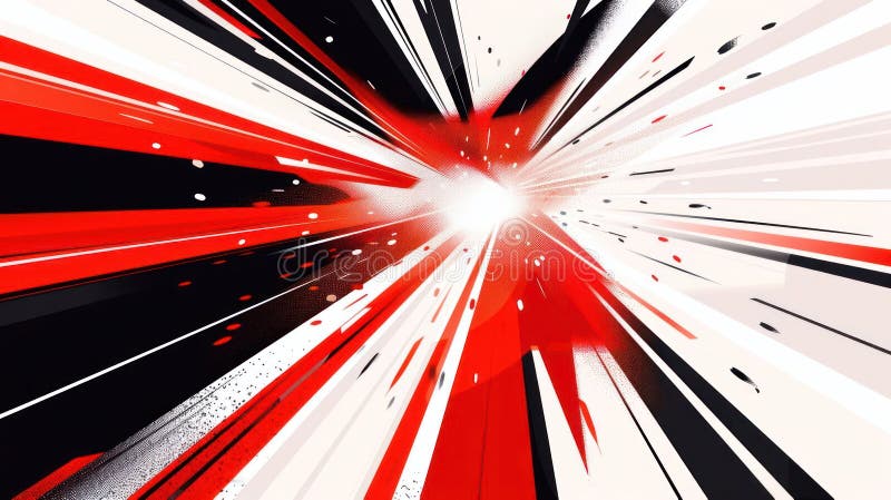 A Dynamic Explosion of Red and Black Lines Radiating from a Central ...
