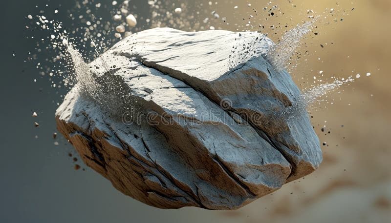 Dynamic Explosion of a Rocky Formation Against a Vibrant Backdrop in ...