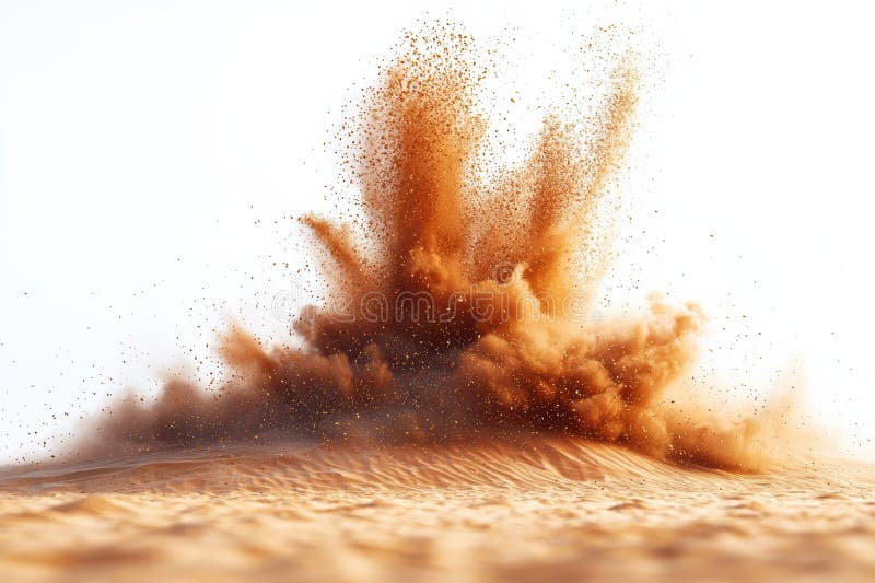 Dynamic Explosion of Sand Particles in a Desert Environment Captured in ...
