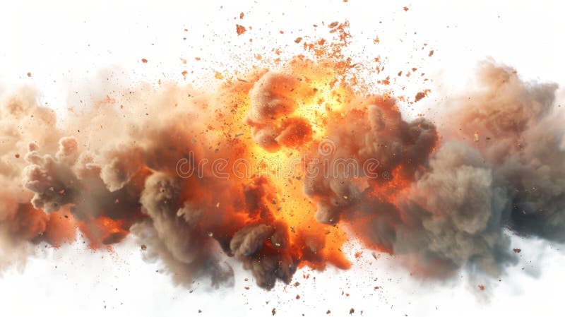 Dynamic Explosion with Smoke and Fire, Generative AI Stock Photo ...
