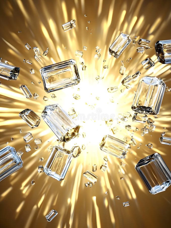 Dynamic Explosion Sparkling Crystal Shards Stock Photos - Free ...