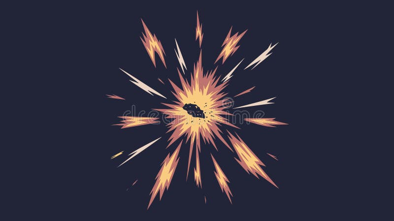 Dynamic Explosion Vector Illustration with Radiating Flames and Sparks ...