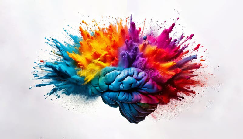 A Dynamic Explosion of Vibrant Colored Powder Forms the Shape of a ...