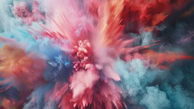Chromatic Burst of Vivid Smoke and Powder Stock Illustration ...