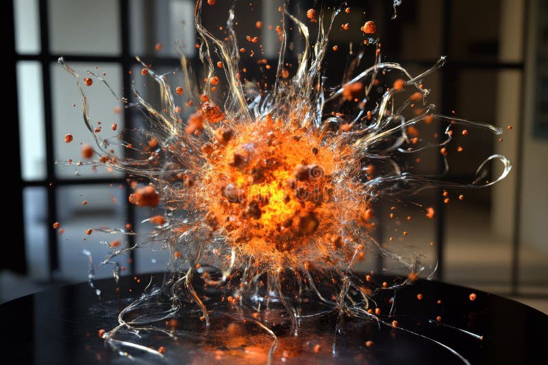 Dynamic Explosion of Vibrant Energy with Debris and Sparks Captured in ...
