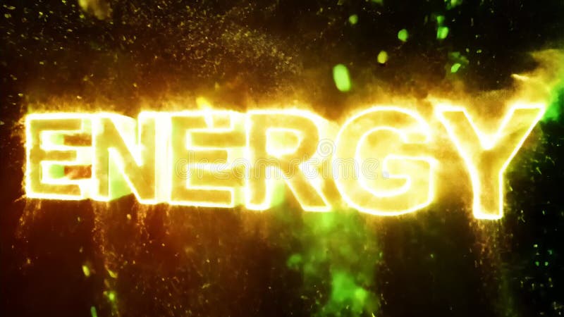 Dynamic Explosion of Vibrant Energy Text with Fiery Effects Stock Video ...