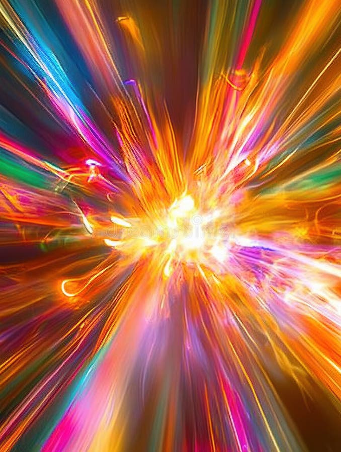 Dynamic Explosion of Vibrant Neon Colors Creating an Abstract ...