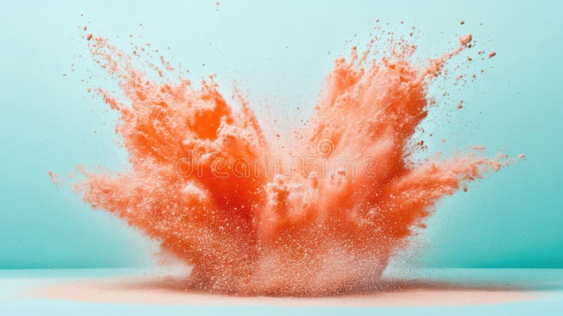 Dynamic Explosion of Vibrant Orange Powder, Abstract Art and Design ...