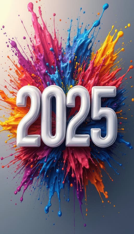 Dynamic Explosion Colors Bold Number 2025 Stock Photos - Free & Royalty ...