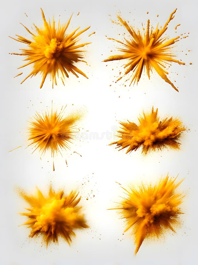 Dynamic Explosion of Yellow Powder Particles Creating a Vibrant ...