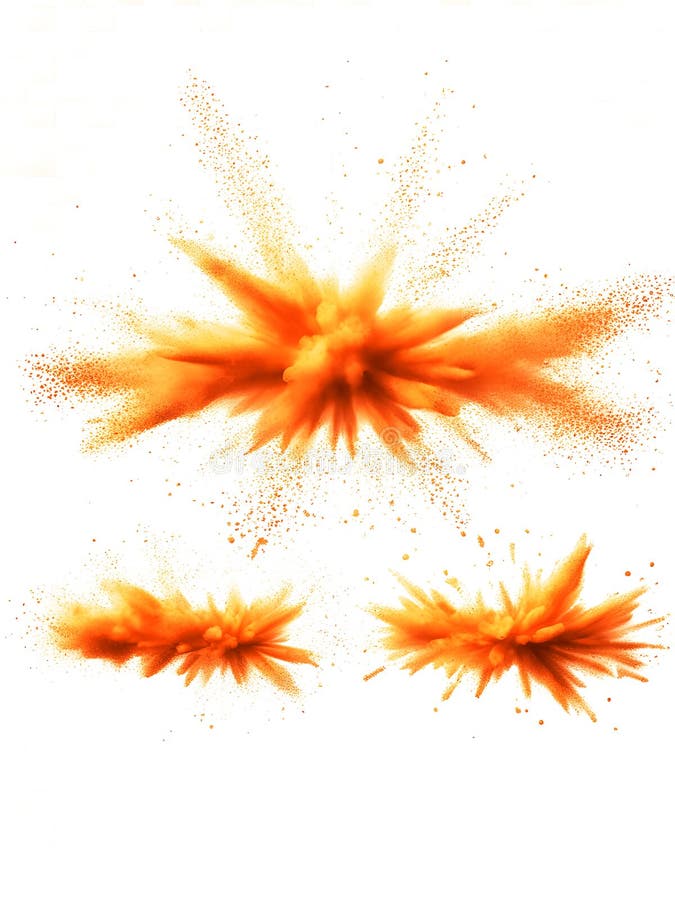 Dynamic Explosion of Yellow Powder Particles Creating a Vibrant ...