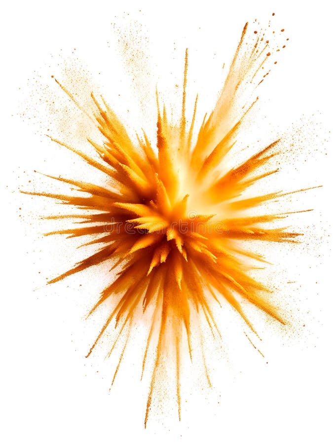 Dynamic Explosion of Yellow Powder Particles Creating a Vibrant ...