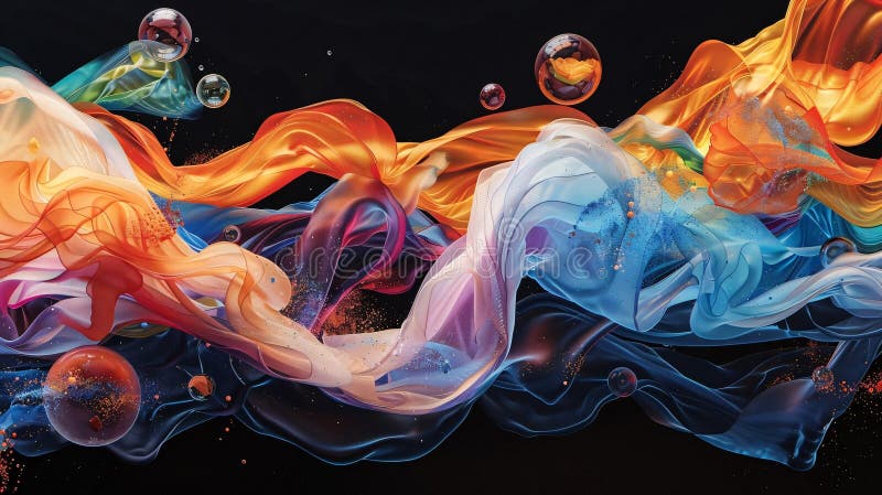 Dynamic Expression of Fluid Textures and Colors in Motion, Resembling ...