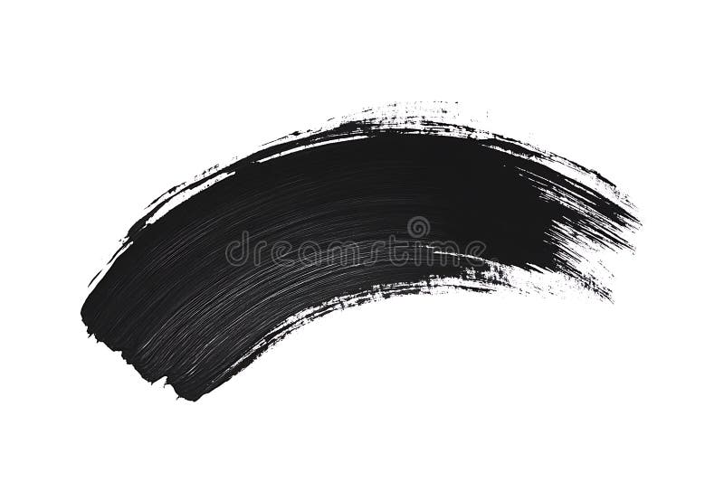 Abstract Black Ink Brush Stroke, Curved Swash, Paint Texture Background ...