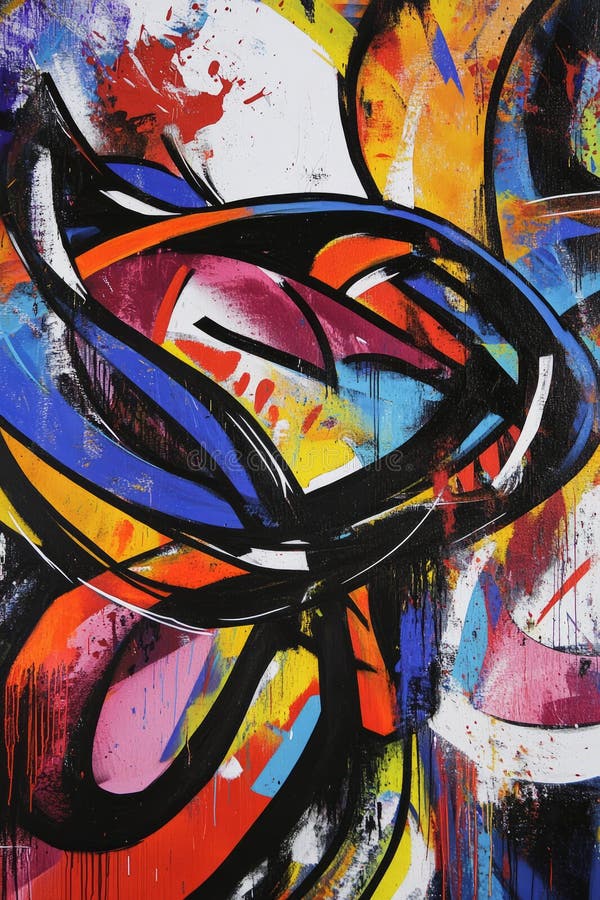 A Dynamic and Expressive Graffiti Style Artwork Featuring Bold Colors ...
