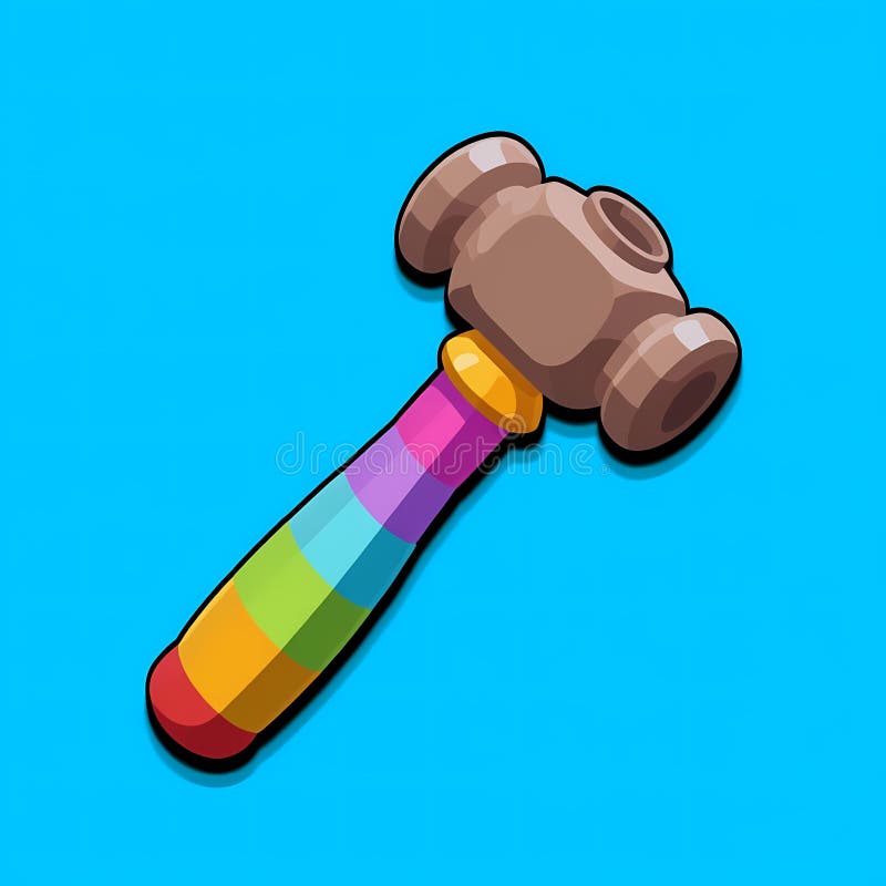 An Vibrant Image of a Brown Hammer with a Colorful Gradient. the ...