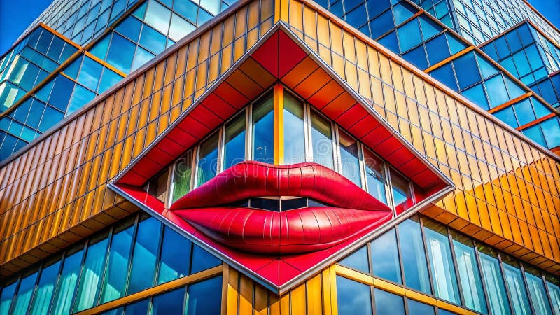 Dynamic Facade Design Bold LipShaped Windows on a Modern Architectural ...