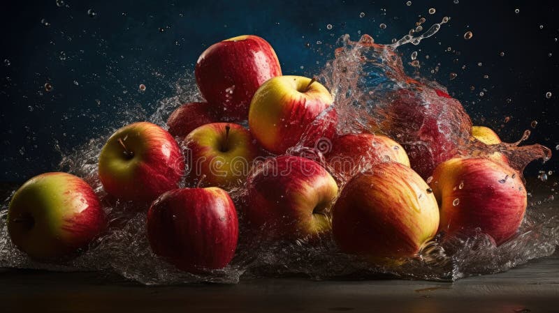 Dynamic Falling Apples: Colorful and Fresh Editorial Photography Stock ...
