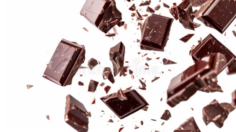 Dynamic Falling Chocolate Pieces - Generative AI Stock Photo - Image of ...