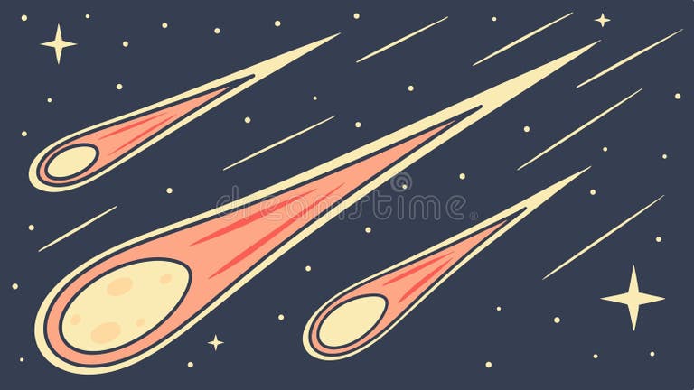 Dynamic Falling Meteors or Comets in Space Vector, Vector Design ...
