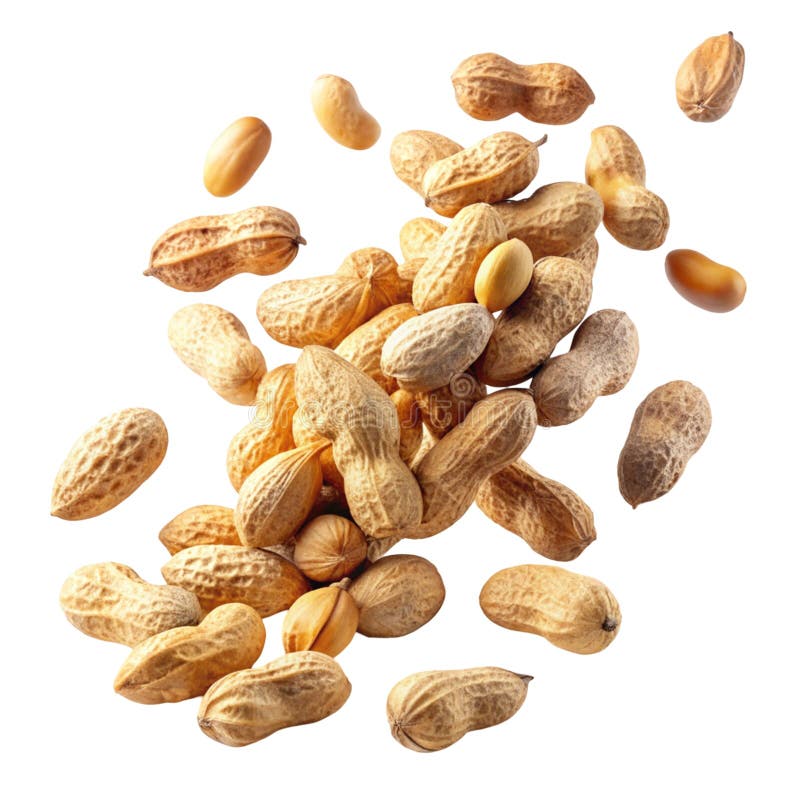 Falling Peanuts Isolated on White Background Stock Illustration ...