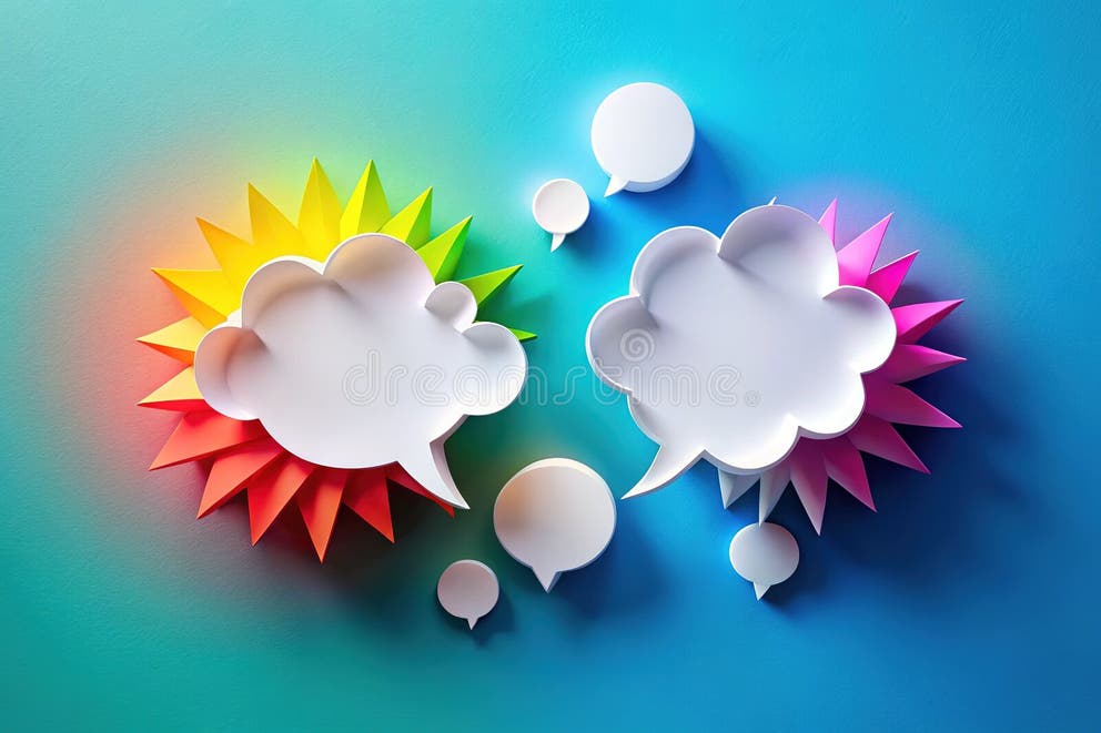 Dynamic FAQ Visuals Colorful Speech Bubbles for Engaging Information ...