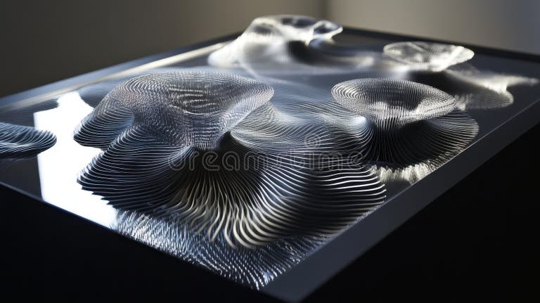 Dynamic Ferrofluid Display Forming Intricate Shapes and Patterns Stock ...
