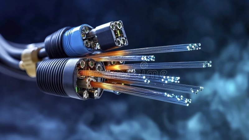 Dynamic Fiber Optic Cables Illuminating Technology Modern Lab High ...