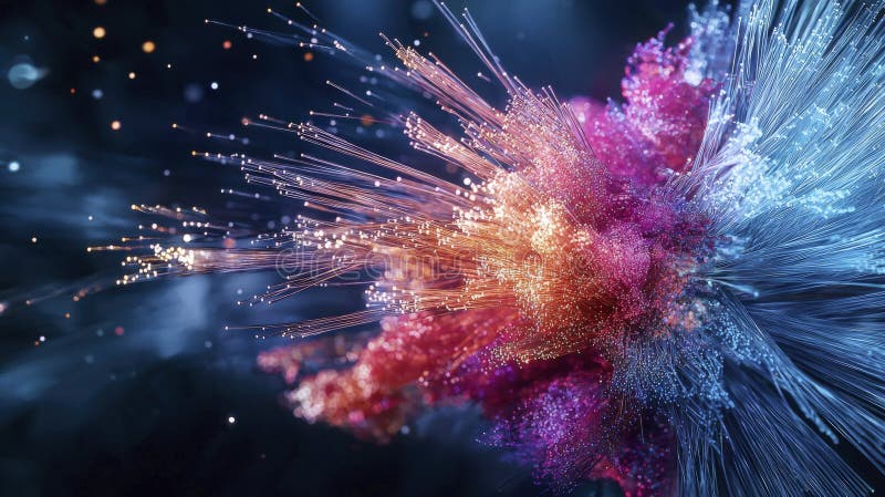 Dynamic Fiber Optic Explosion Digital Realm Macro Photography Tech ...