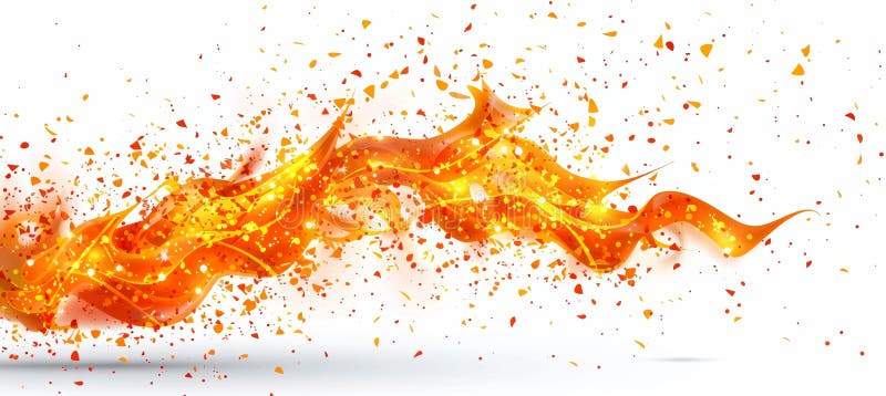 Dynamic Fiery Flames on White Backdrop, Mesmerizing Glow, Scene of ...