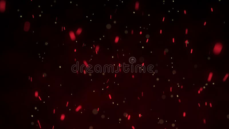 Dynamic Fiery Flying Sparks on Dark Background. Flow of Burning Red ...