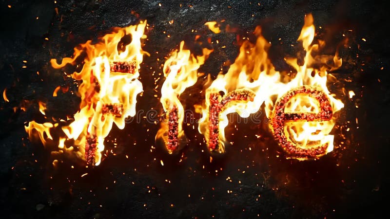Dynamic Fiery Text Effect with Intense Flames and Sparks Stock Footage ...