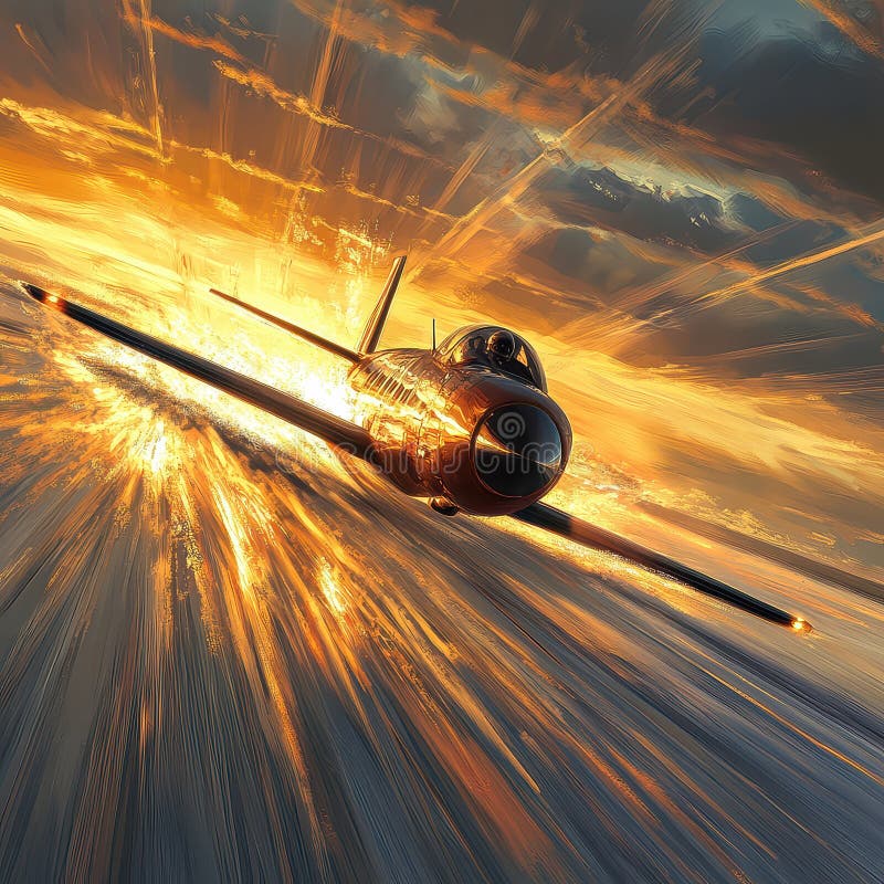 Dynamic Fighter Jet in Flight Against a Dramatic Sunset Sky Stock Photo ...