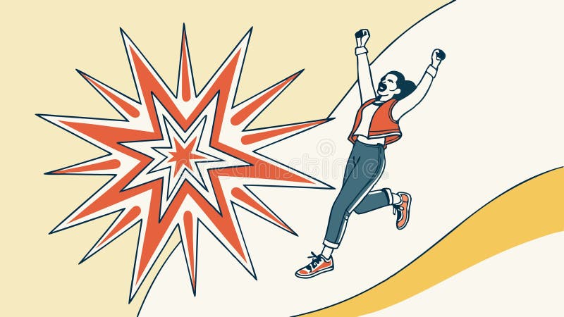 Dynamic Figure with Energy Burst, Action and Power Illustration, Vector ...