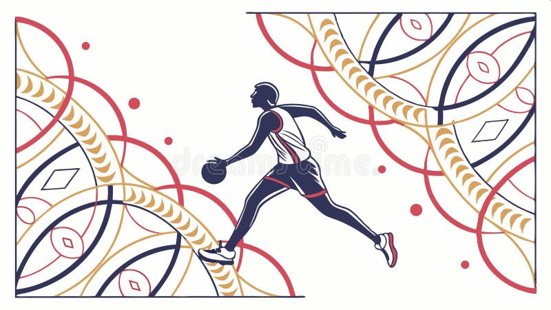 Dynamic Figure with Geometric Patterns Illustrating Energetic Movement ...