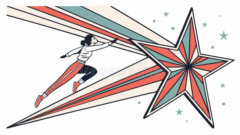 Dynamic Figure Leaping Over a Star with Energetic Motion Lines ...