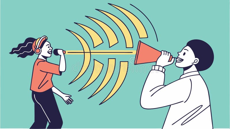 Dynamic Figure Shouting Message by Megaphone Vector Design Generative ...