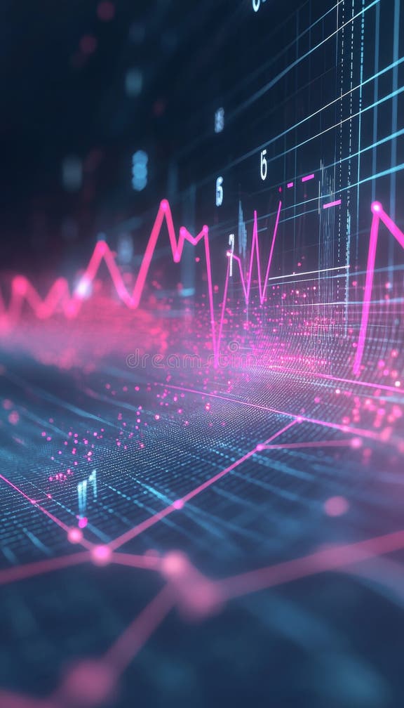Dynamic Financial Chart with Curves, Data Points, and Upward Trend, on ...