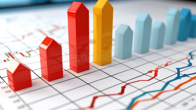 Dynamic Financial Chart with Fluctuating Trends Stock Image - Image of ...