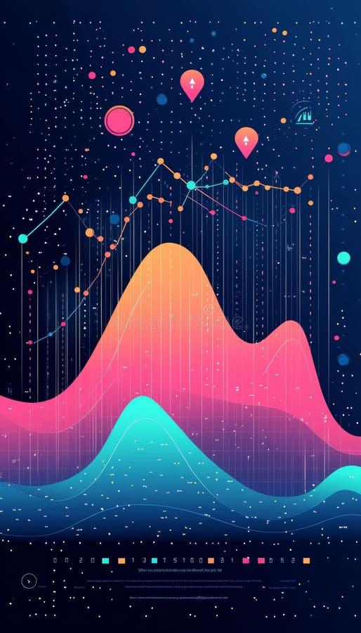 Dynamic Financial Chart. Growth, Investment, Data Visualization on a ...