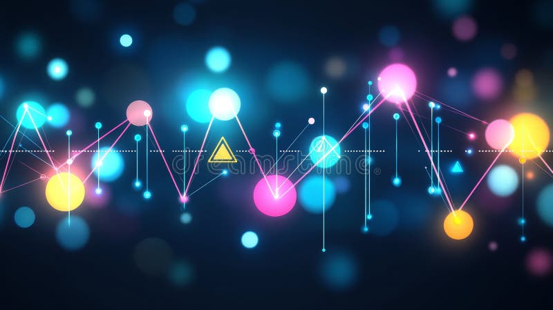 Dynamic Financial Chart with Upward Trend, Data Points, and Glowing ...