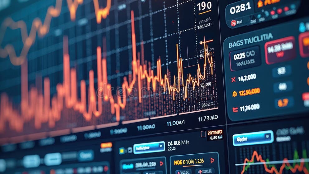 Dynamic Financial Data Dashboard Displaying Stock Market Trends and ...